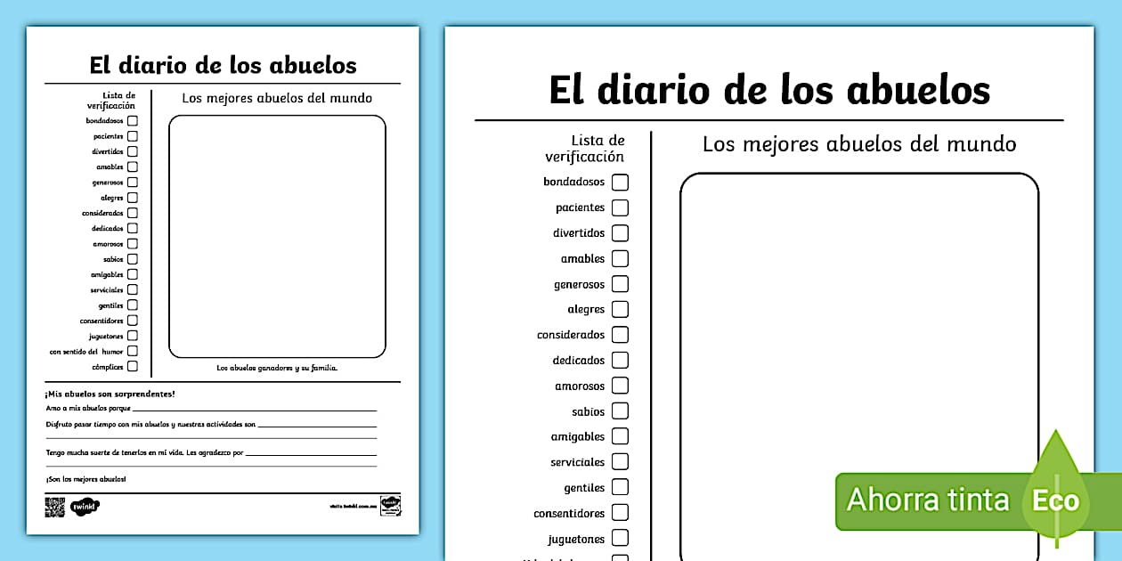 Hoja de actividad: El diario de los abuelos