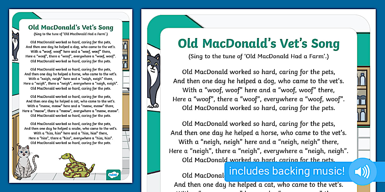 Old MacDonald's Vet's Song