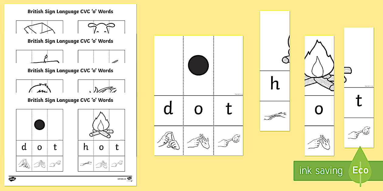 British Sign Language CVC 'o' Words Jigsaw (teacher made)