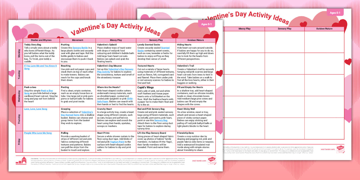 EYFS Baby Room Weekly Planning: Valentine's Day | Twinkl