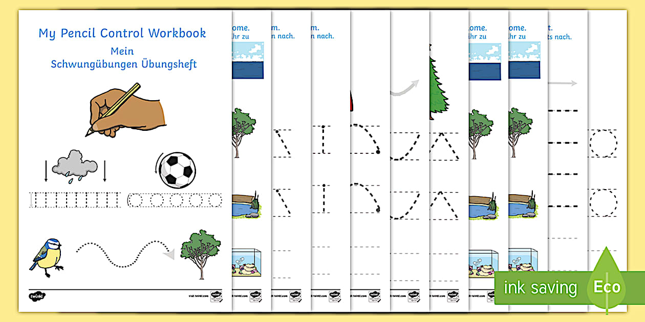 Line Handwriting Worksheet / Worksheets English/German - Line Handwriting