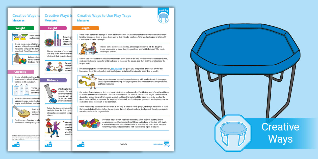 EYFS Ages 3-5 Play Trays: Measures (teacher made) - Twinkl