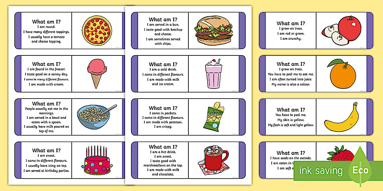 'What Am I?' Food-Themed Guessing Game Riddles for Kids