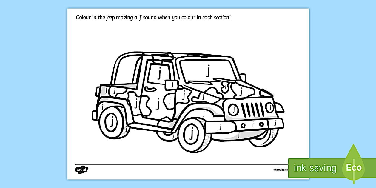 Initial j Sound Production Colouring Sheet (teacher made)