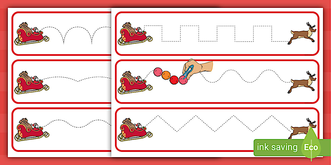 Santa's Sleigh Christmas Fine Motor Skills Cards
