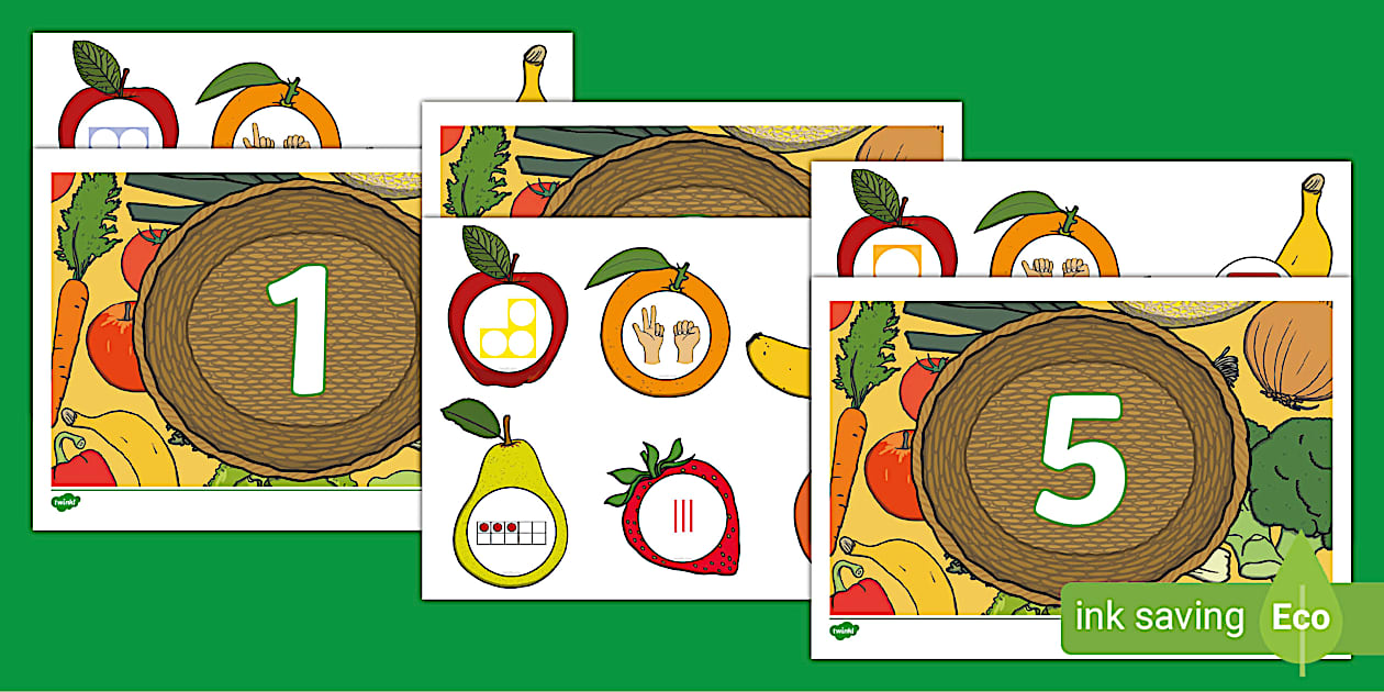 Fruit Themed Representing Numbers to 10 Sorting Activity Worksheet