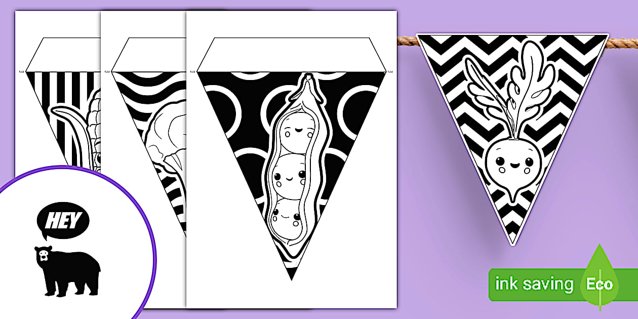 Hey Bear Sensory: High Contrast Bunting Flags