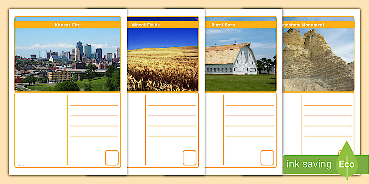 Kansas Postcards | United States | Postcards | Twinkl | KS1