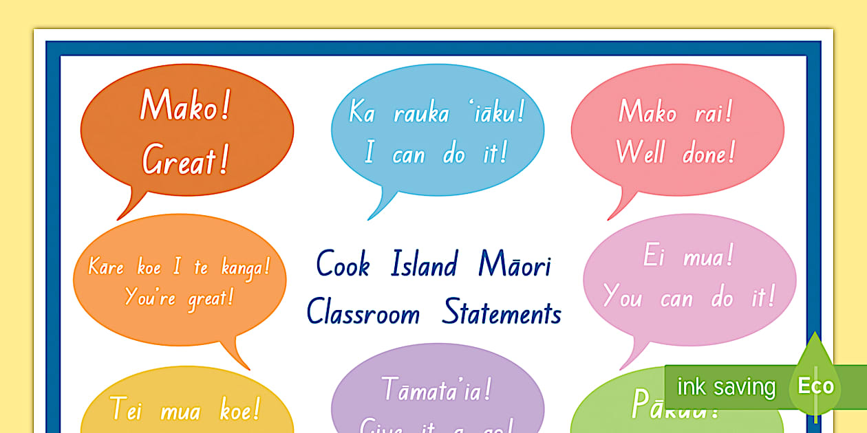 Cook Island Classroom Statements Display Poster - Twinkl