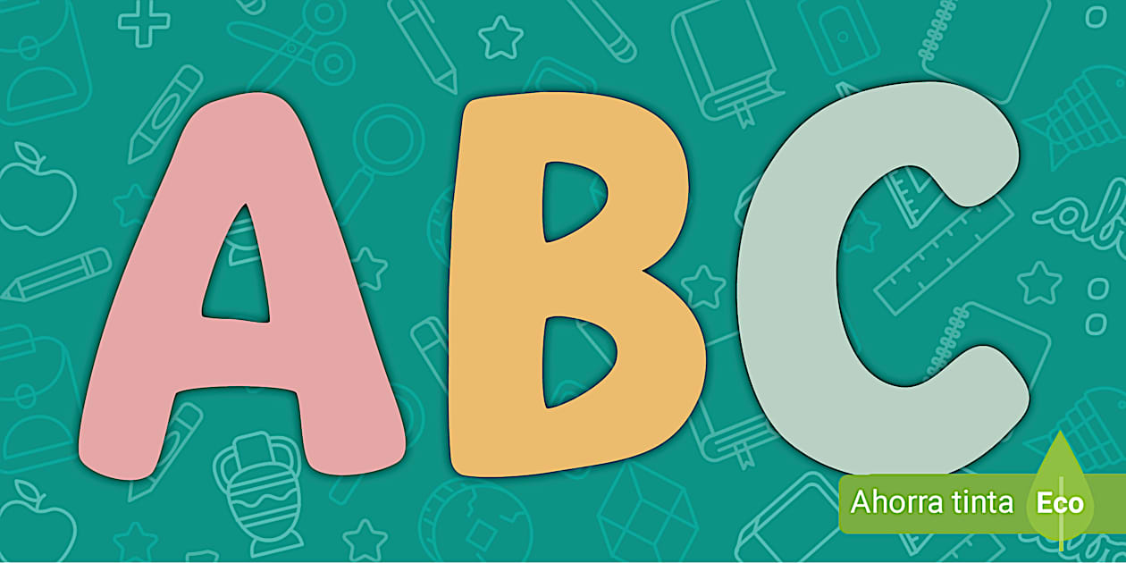 ABC,Abecedario Versión Colores Pastel - Incluye Ch y Ll