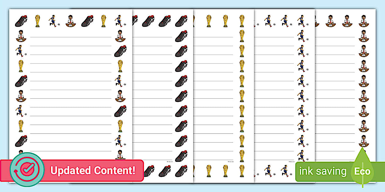 Editable Football Page Border Images (teacher made) - Twinkl
