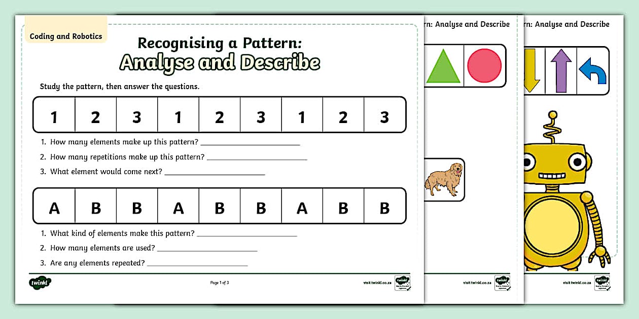 Grade 1 Recognising a Pattern - Analyse and Describe