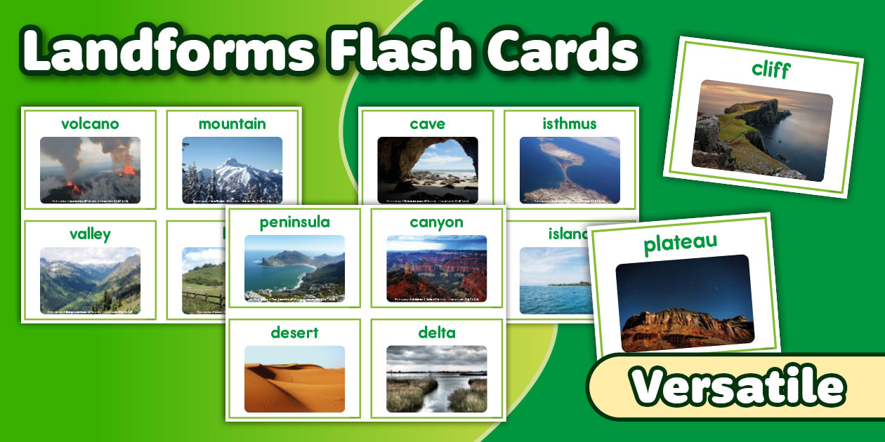 Landforms Flash Cards