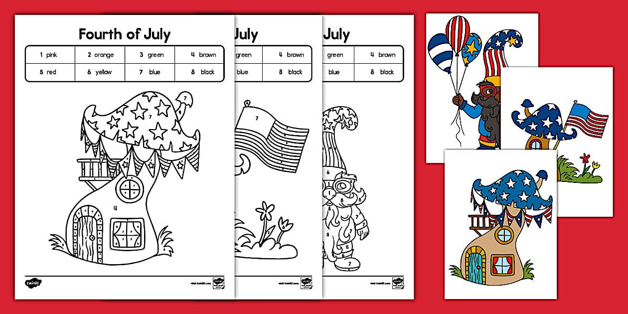 4th of July Color by Number Activity for Kids | Twinkl USA