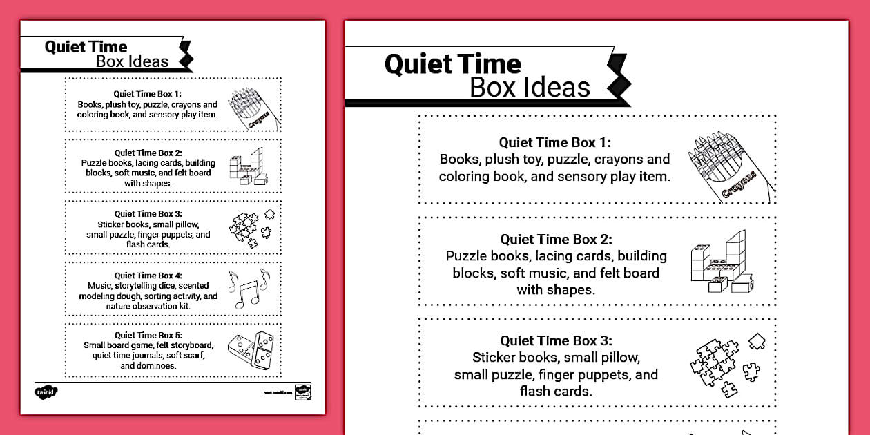 Early Childhood Quiet Time Box Ideas (teacher made) - Twinkl