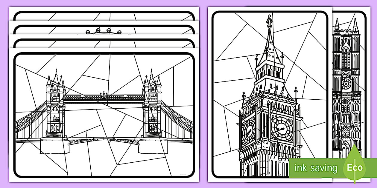 Whole-Class Large London Art Worksheets - Twinkl