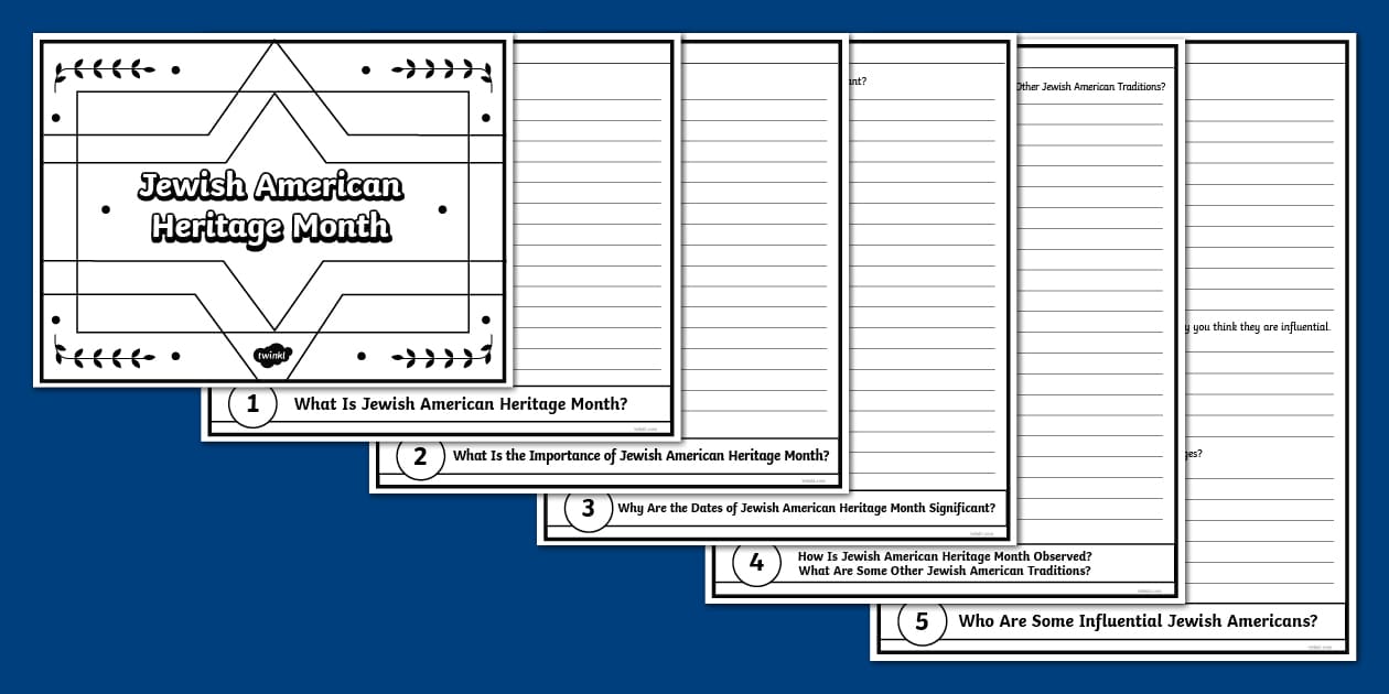 Jewish American Heritage Month Flipbook for 3rd-5th Grade