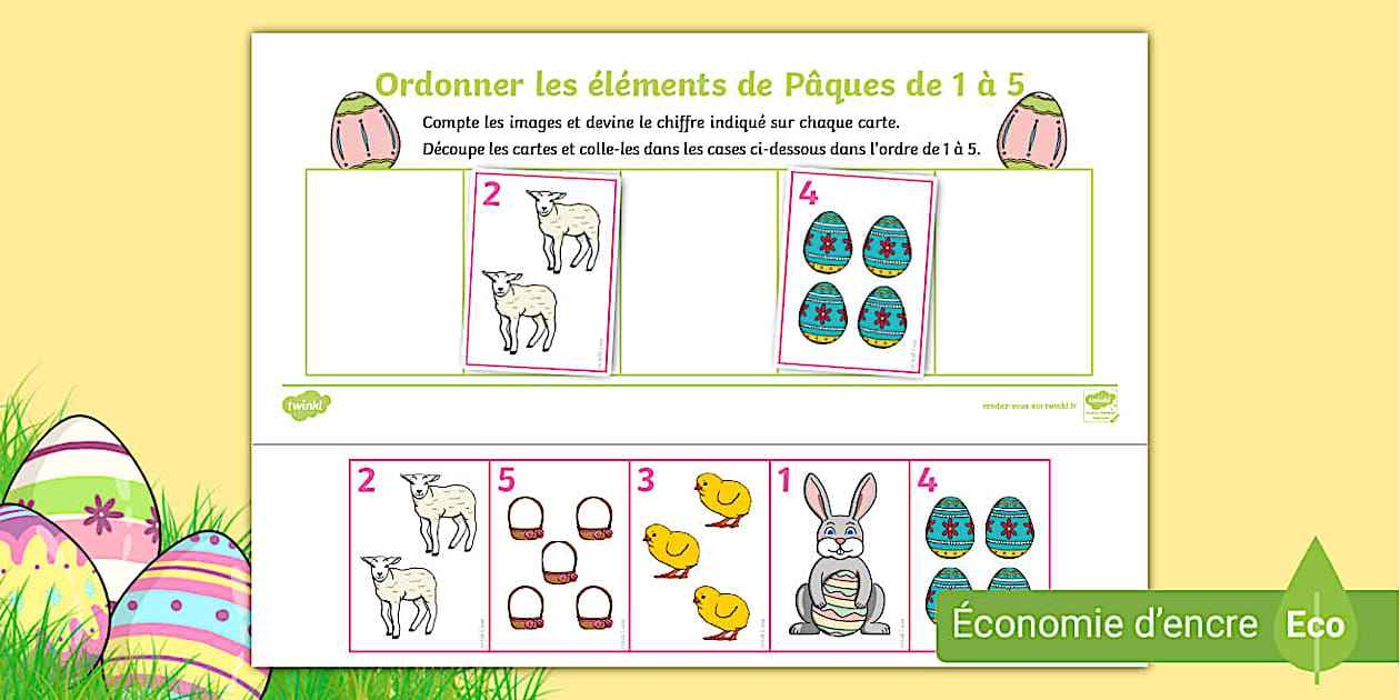 Ordonner les éléments de Pâques de 1 à 5 (teacher made)