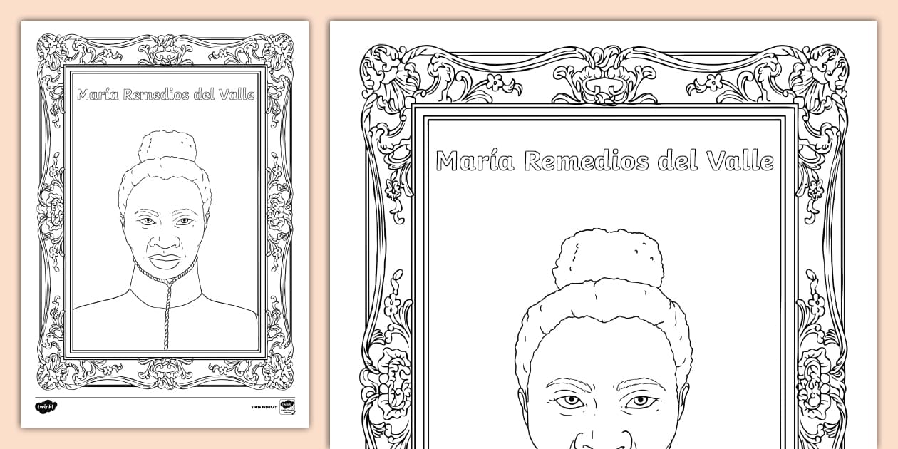 María Remedios del Valle - Dibujo para colorear - Twinkl