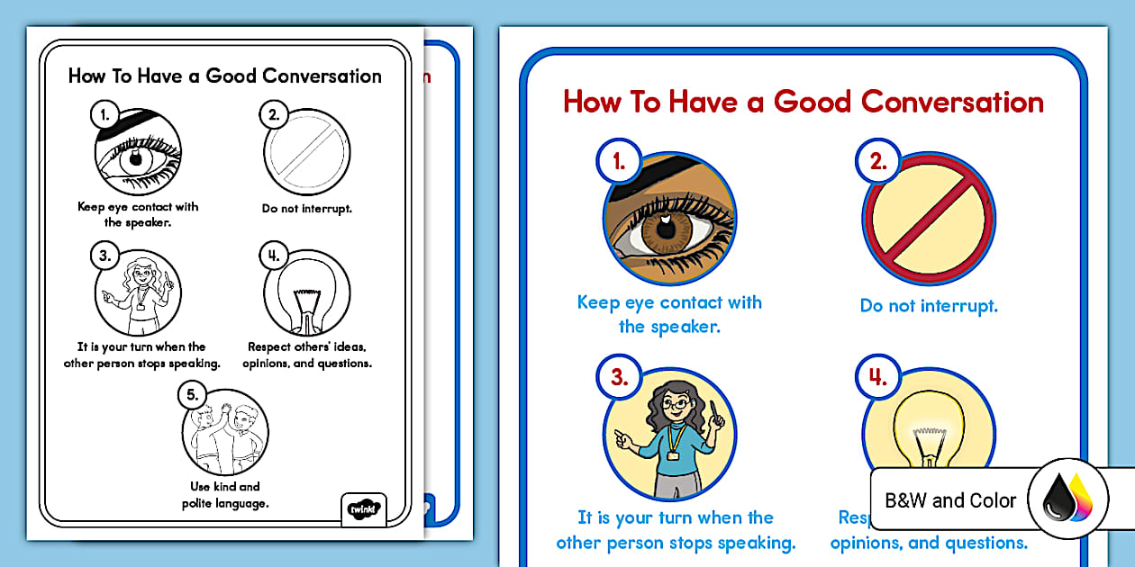 Rules for Collaborative Conversations for K-2nd Grade