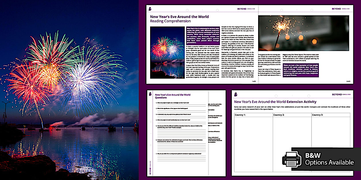 New Years Eve Around the World Reading Comprehension