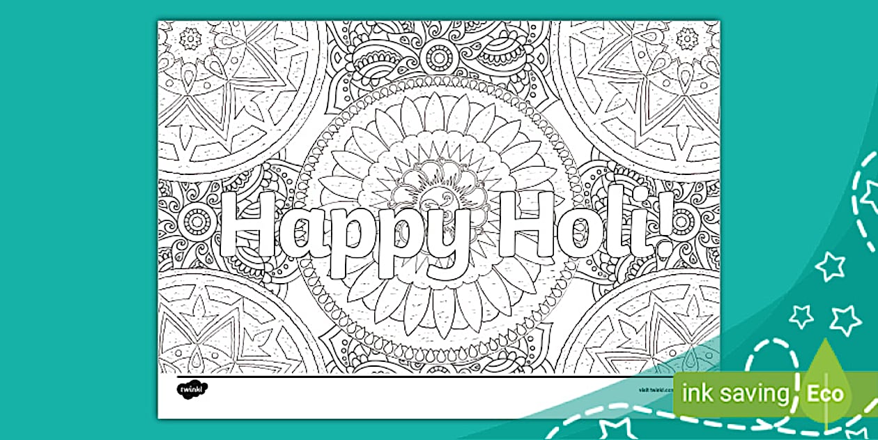 Holi Mindfulness Colouring (teacher made) - Twinkl