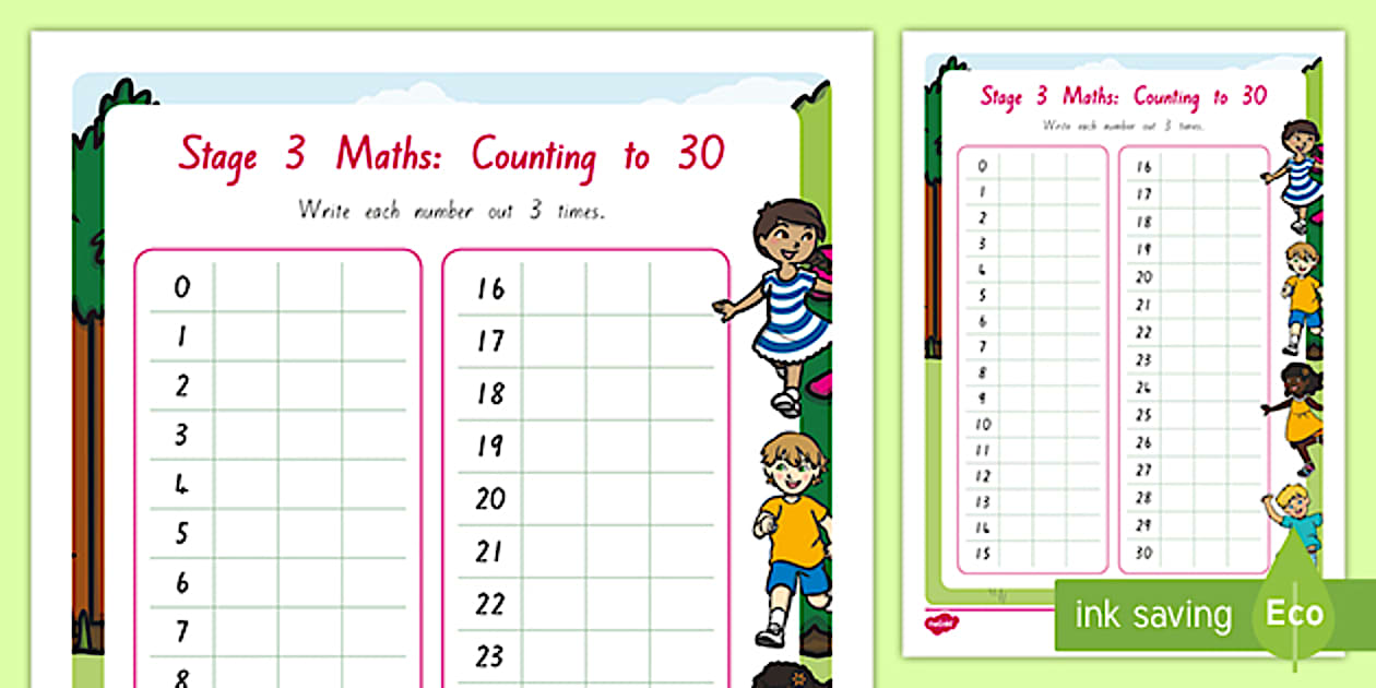 New Zealand Maths Stage 3 Counting to 30 Worksheet - Twinkl