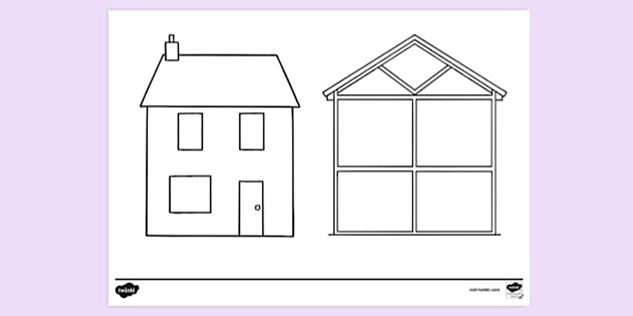 Parts of a House Colouring Page | Colouring Sheets - Twinkl