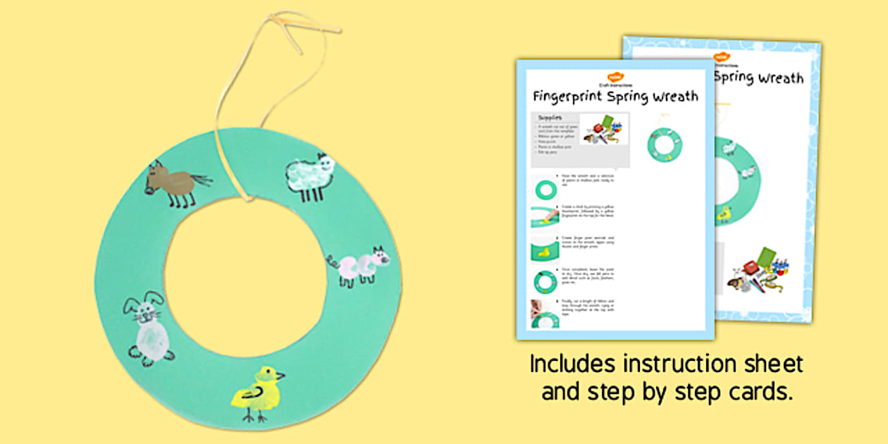 Fingerprint Springtime Wreath Craft Instructions - Twinkl