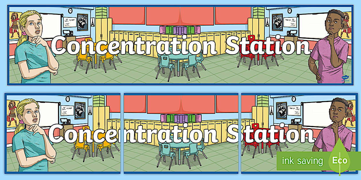 Concentration Station Display Banner (teacher made) - Twinkl