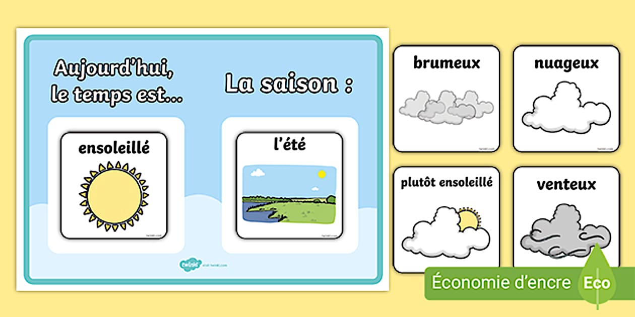 Le temps et les saisons Poster A2 - Poster - Twinkl