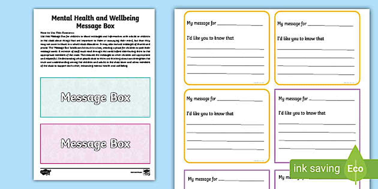 Sharing Feelings Activity for Children | Message Box | PSHE