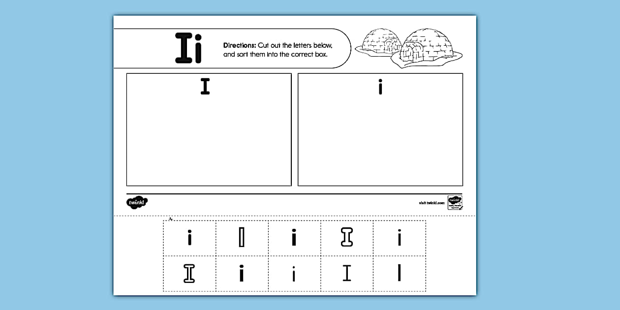 Uppercase and Lowercase I Sort for PreK-K (Teacher-Made)