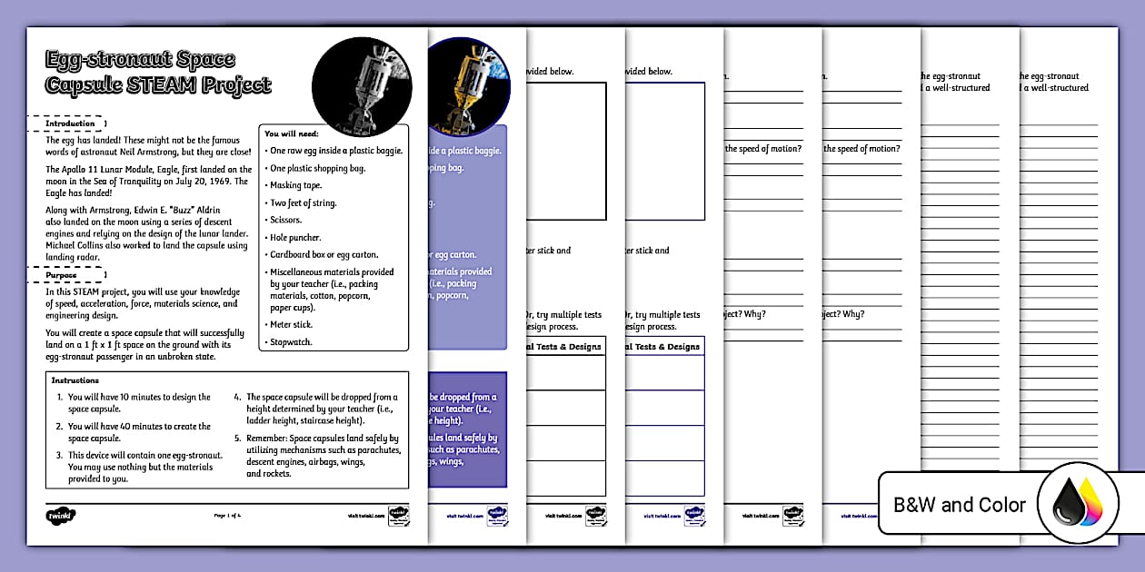 Sixth Grade Egg-stronaut Space Capsule STEAM Project