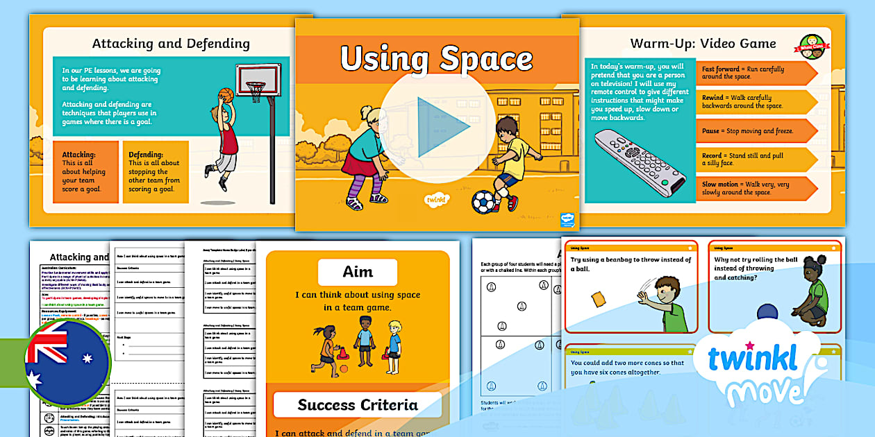Y1 Attacking and Defending Lesson 1: Using Space - Twinkl