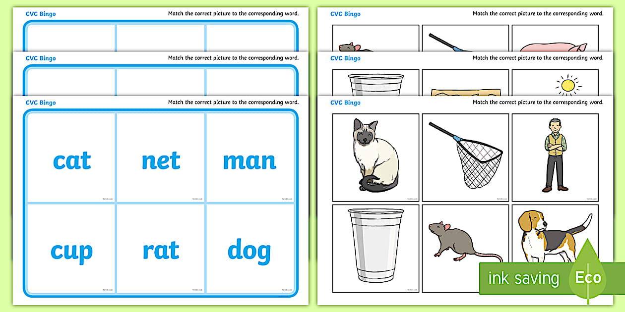 CVC Bingo Matching Game — KS1 Primary Resources - Twinkl