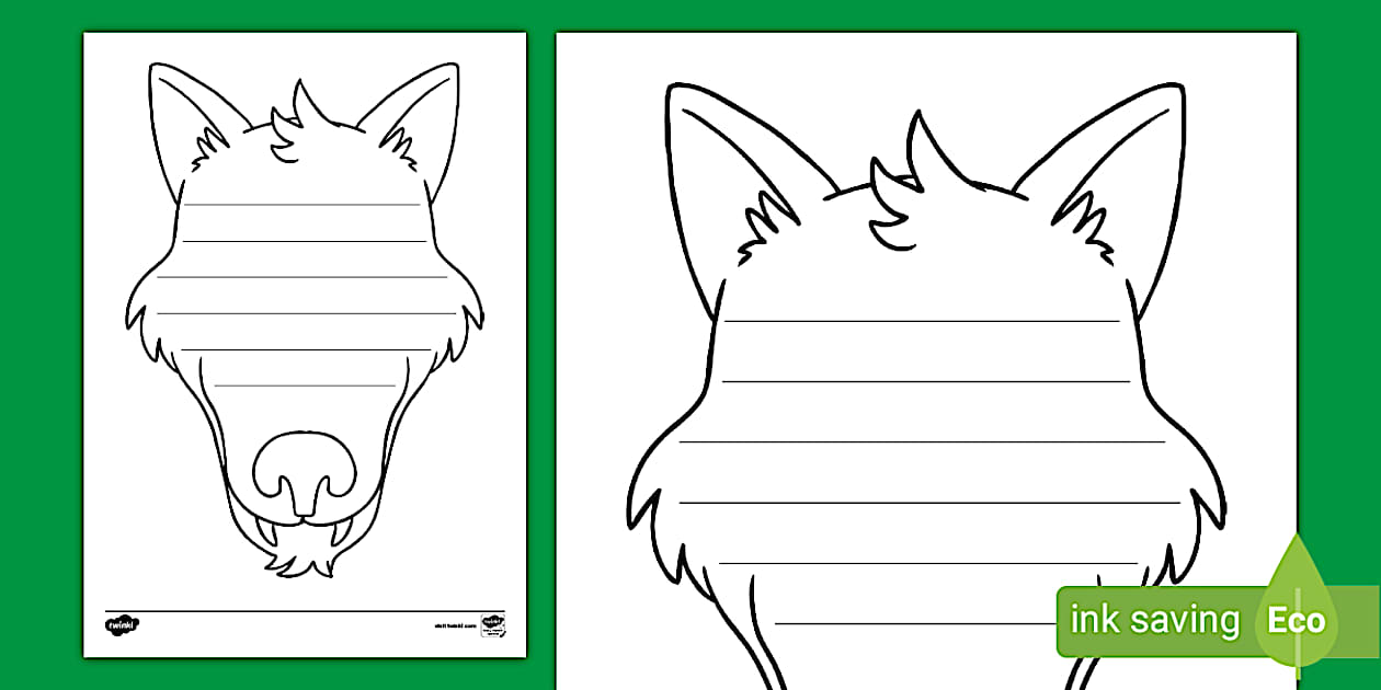 Wolf Head Writing Template (teacher made) - Twinkl