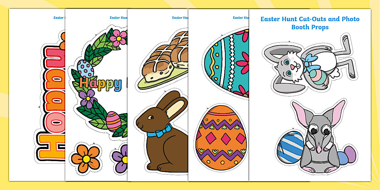 Easter Hunt Cut-Outs and Photo Booth Props (teacher made)