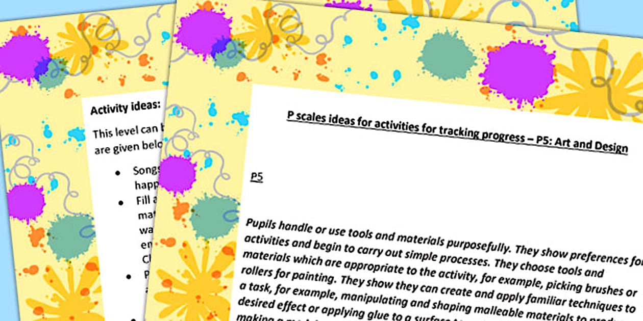 P Scales Idea for Activities for Tracking Progress Art and Design