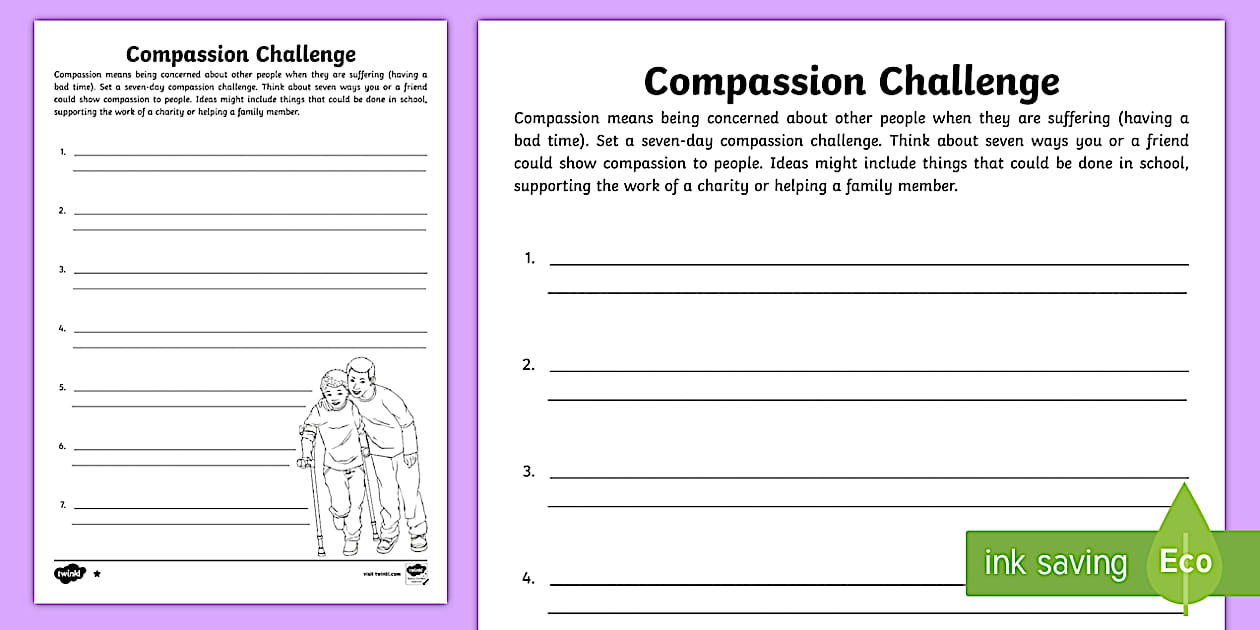 Compassion Challenge Worksheet - Twinkl