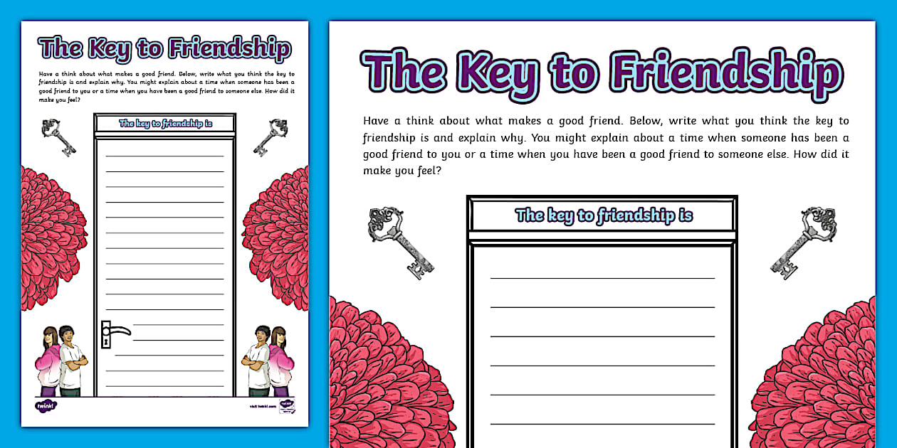 The Key to Friendship Writing Activity (teacher made)