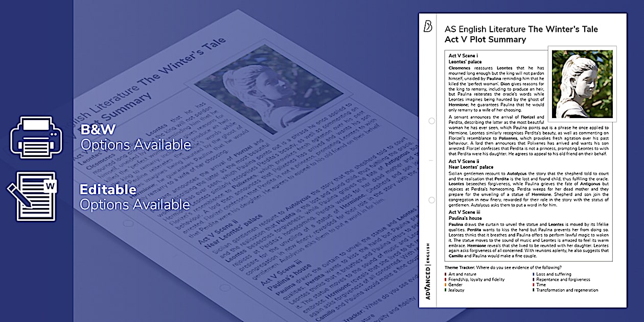 The Winter's Tale: Act V Summary (teacher made) - Twinkl