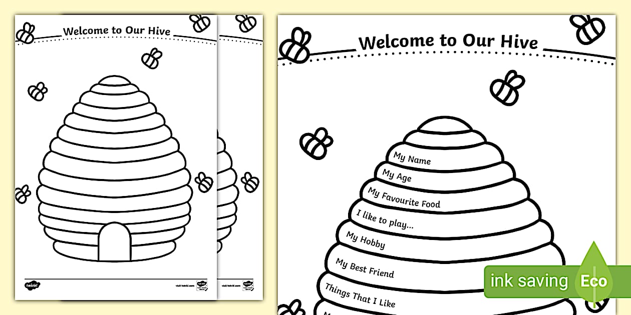 'Welcome to Our Hive' About Me Writing Template - Twinkl