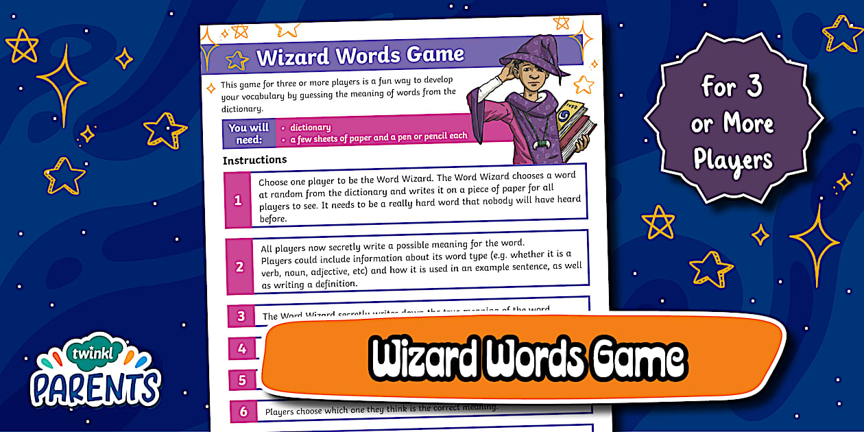 Wizard Words Game (Ages 7 - 11)