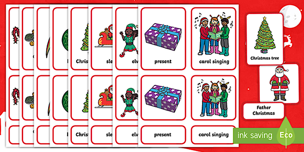 Christmas Three-Part Cards - Twinkl