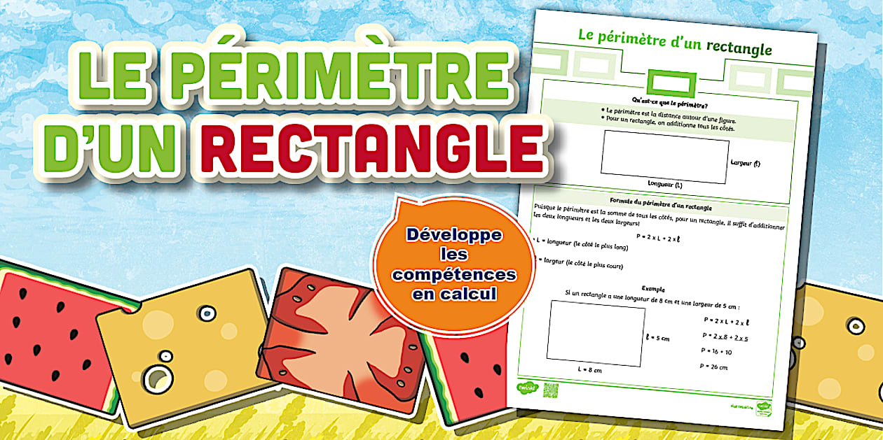 Le périmètre d'un rectangle - Twinkl Mathématiques