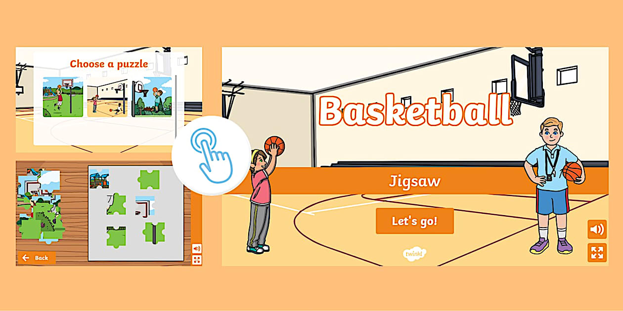 Basketball Interactive Jigsaw (teacher made) - Twinkl