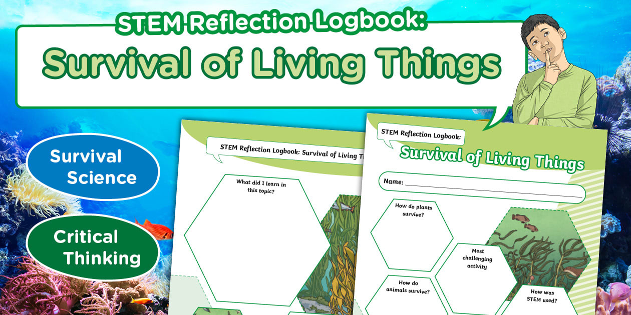 STEM Reflection Logbook: Survival of Living Things - Twinkl