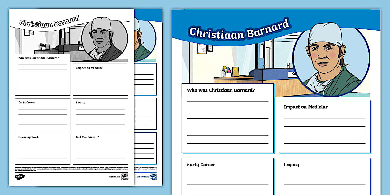 Christiaan Barnard Fact File Template (Hecho por educadores)