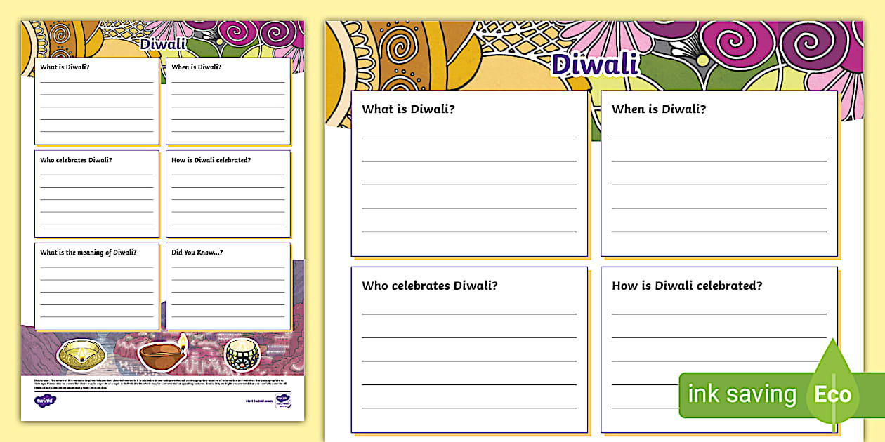 KS2 Diwali Fact File Template (teacher made) - Twinkl